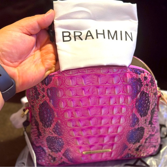 Brahmin | Bags | Brahmin Small Georgina Pink Cobra | Poshmark